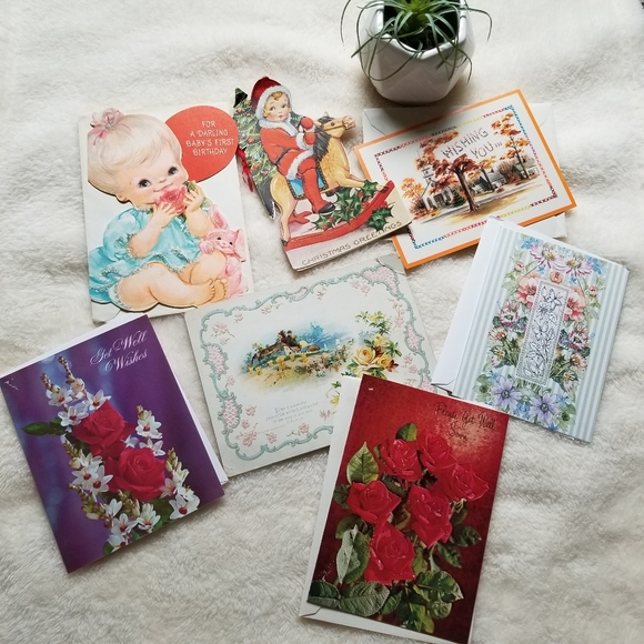 Vintage | Party Supplies | Vintage Greeting Cards Holiday Birthday Get ...